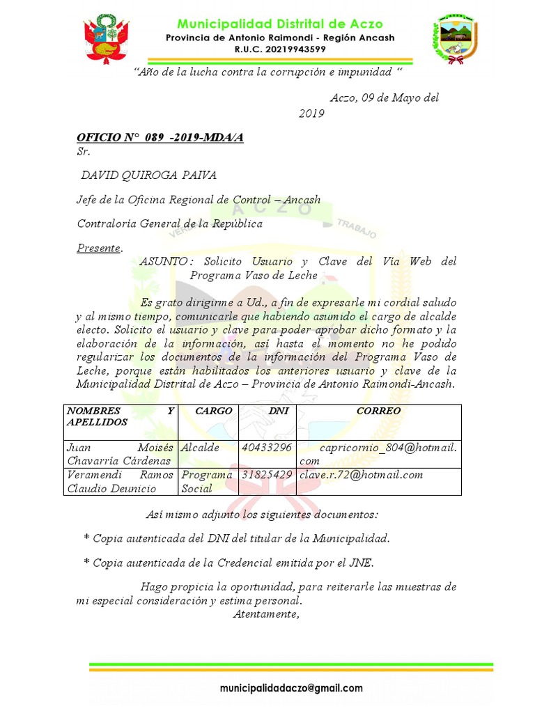 Oficio PVL | PDF | Nutrición | Dieta y nutrición