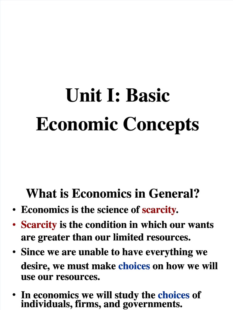 Basic Economic Concepts PDF | PDF | Trade Off | Economics