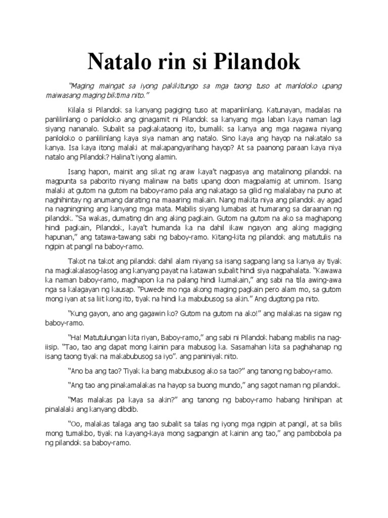 Pilandok Matalinong Ang