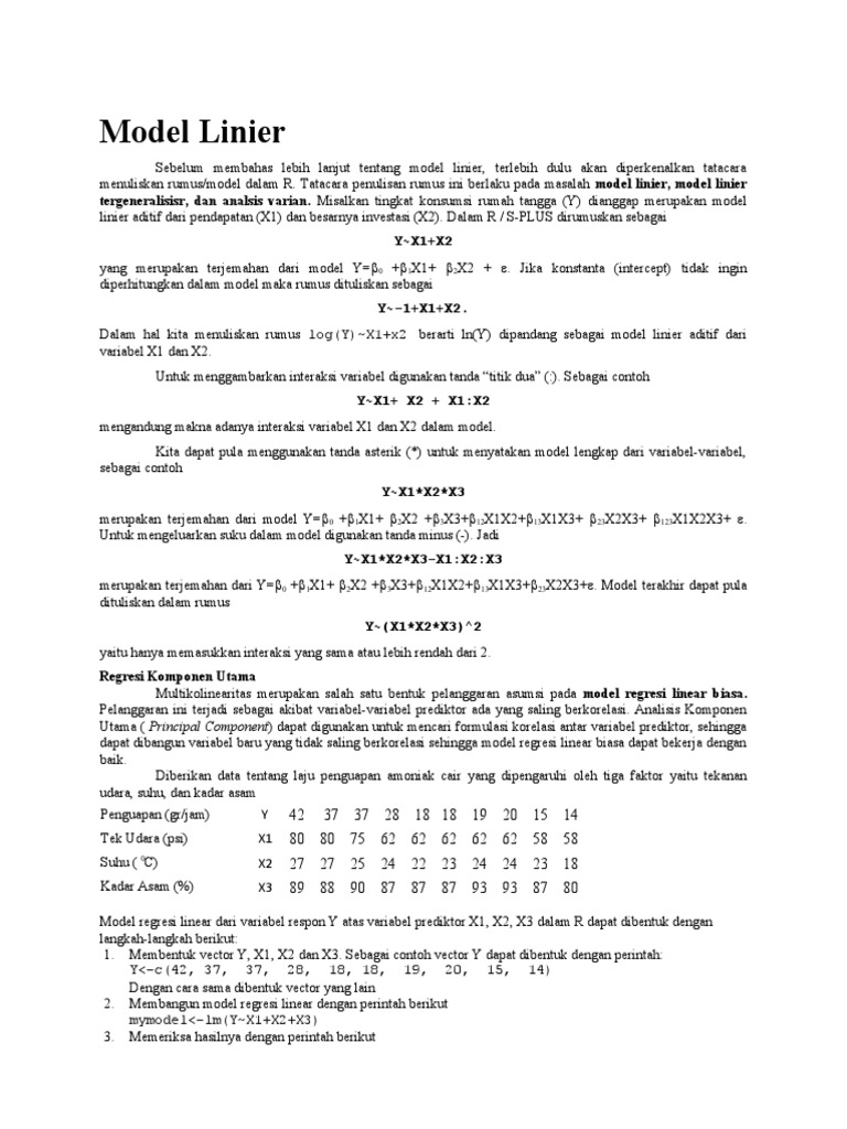 Modul9 Model Linear | PDF | Metode & Bahan Ajar | Teknologi & Rekayasa