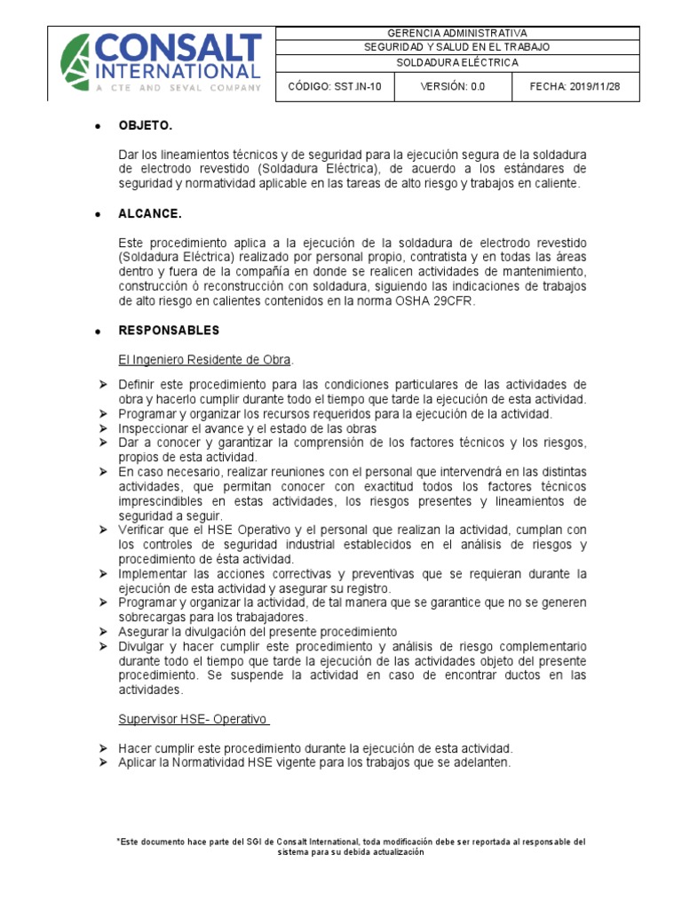 SST - IN-10 Soldadura Eléctrica | PDF | Soldadura | Construcción