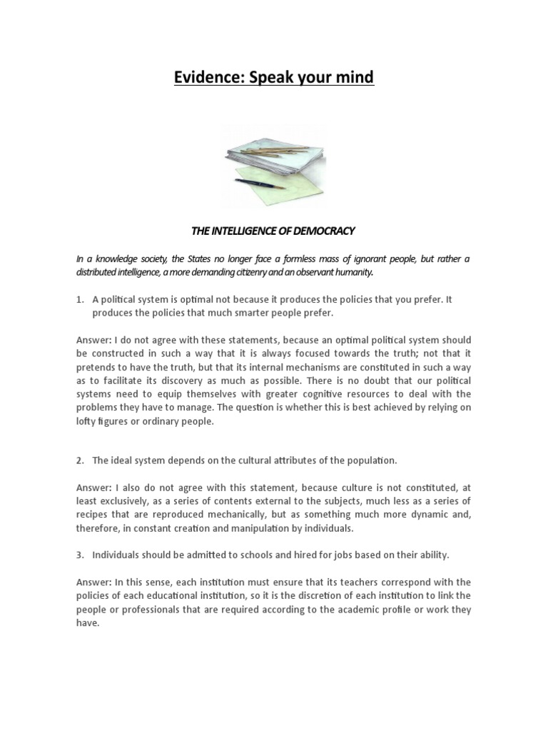 Evidence Speak Your Mind | PDF | Mind | Intelligence