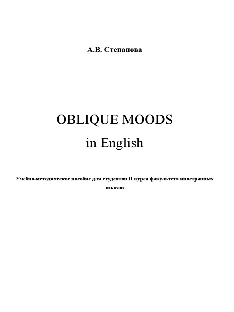 Understanding English Oblique Moods | PDF | Verb | Linguistic Typology