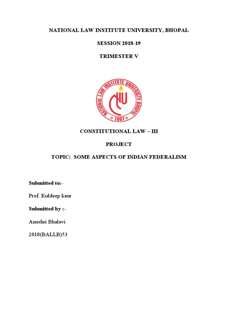 Consti 3 Project Anu | PDF | Federalism | Constitution