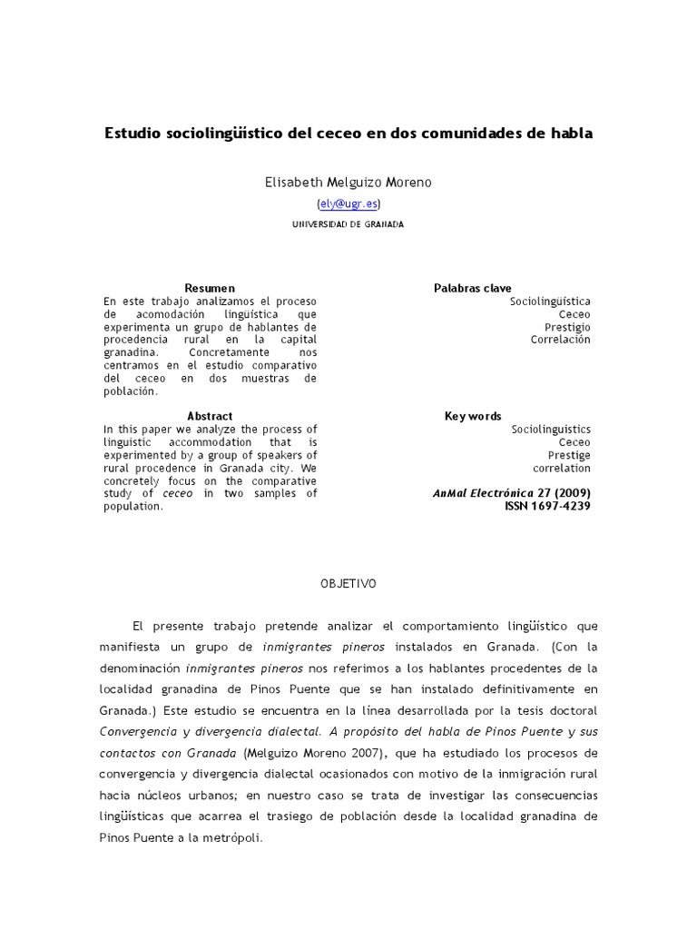 Ceceo | PDF | Granada | Correlación y dependencia