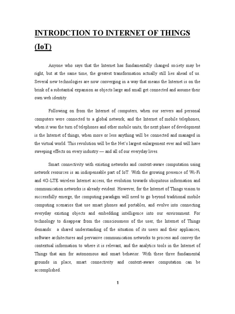 Ali Iot 1 | PDF | Internet Of Things | Wireless Sensor Network