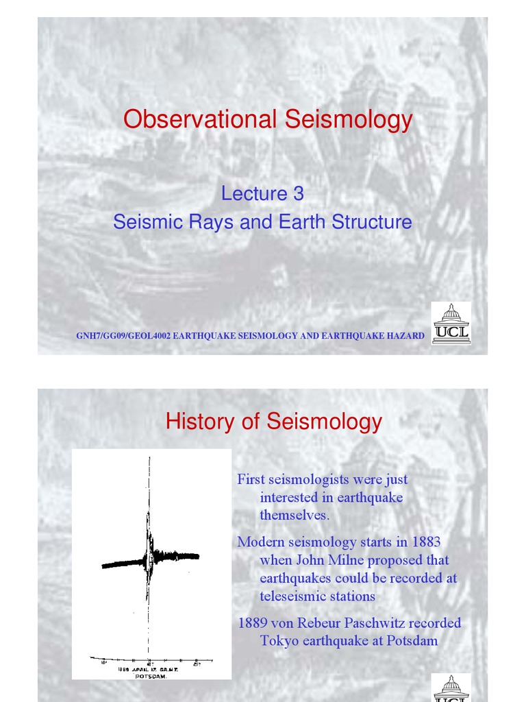 3 Seismic Rays Earth Structure | PDF | Seismology | Earthquakes