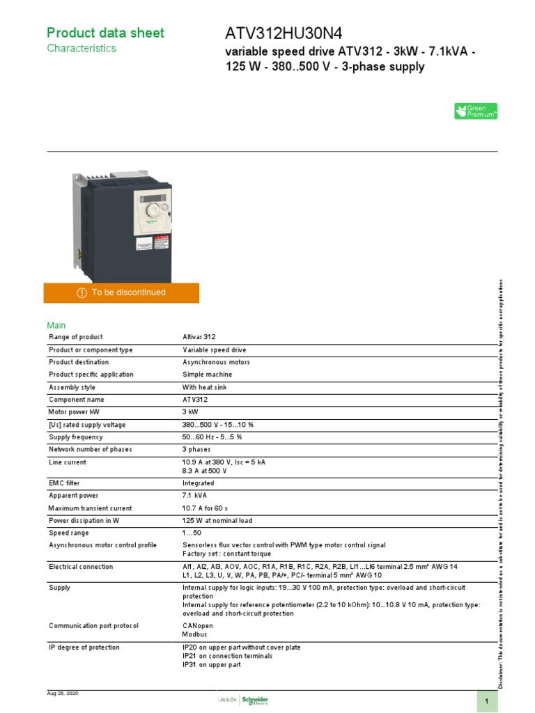 Altivar 312 - ATV312HU30N4 | Download Free PDF | Electric Motor ...