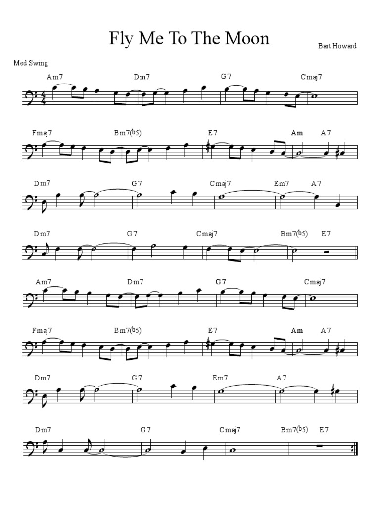 Fly Me To The Moon Bass Clef | PDF