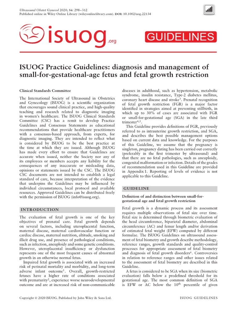 Isuog Guideline Iugr | Download Free PDF | Fetus | Prenatal Development
