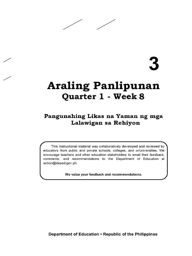 AP3-Q1 Module8 Pangunahing Likas Na Yaman Version3 | PDF