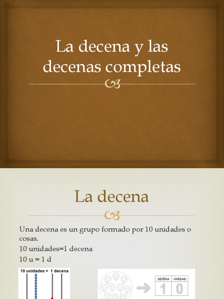 La Decena y Las Decenas Completas | PDF | Métodos y materiales de enseñanza