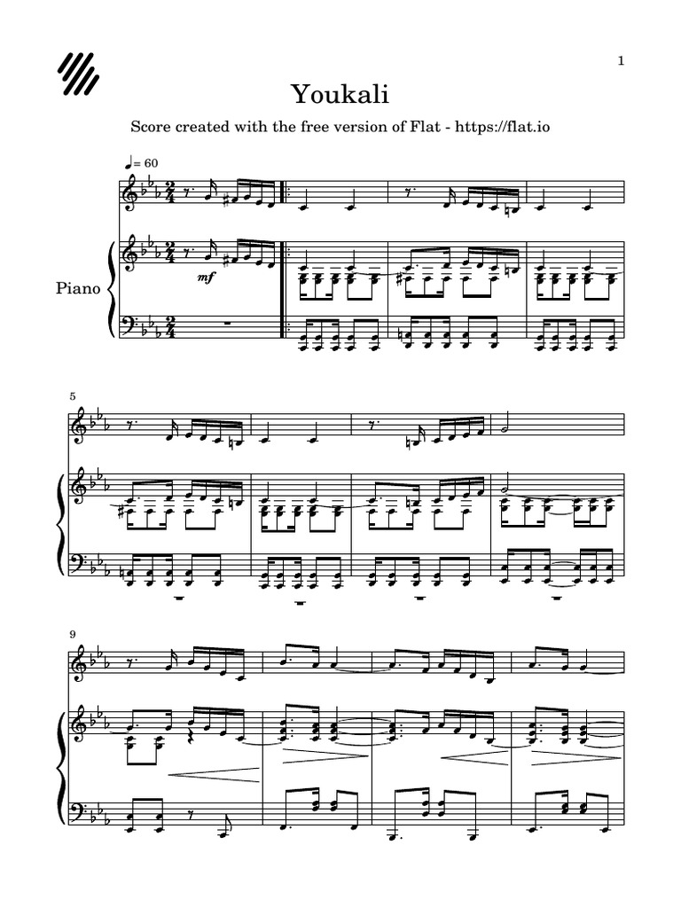 Youkali: Score Created With The Free Version of Flat - Https://flat ...