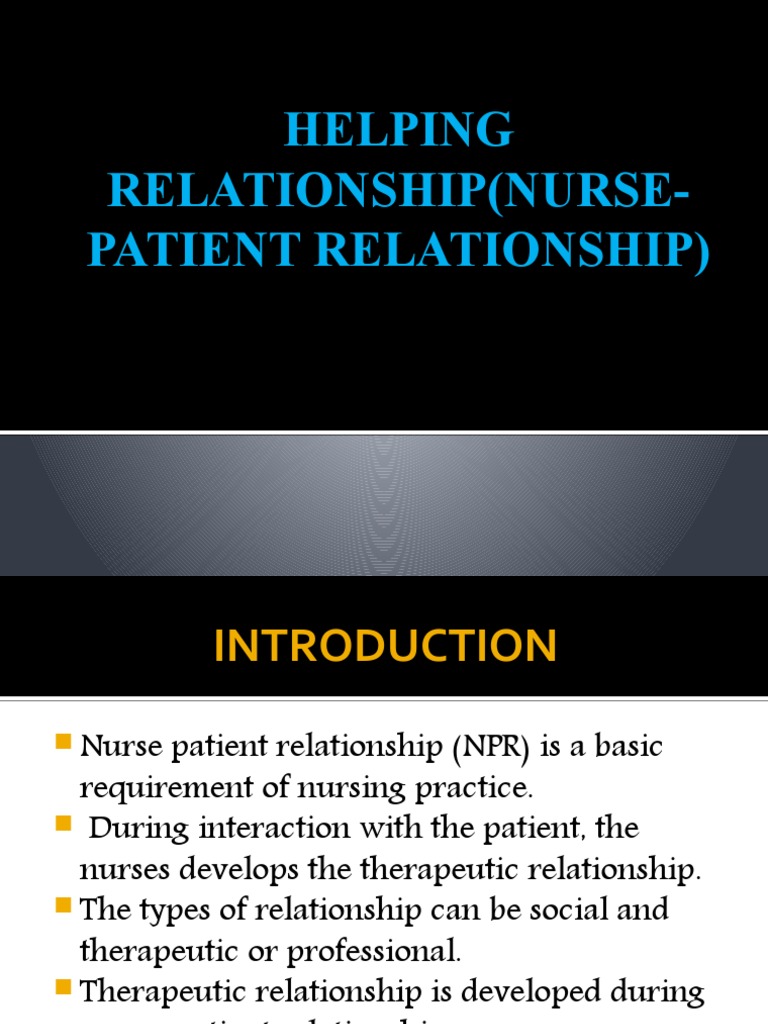 Helping Relationship | PDF | Nursing | Caregiver
