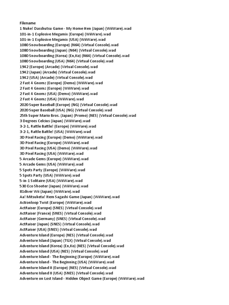 WAD Info | PDF | Final Fantasy | Games On Nintendo Platforms