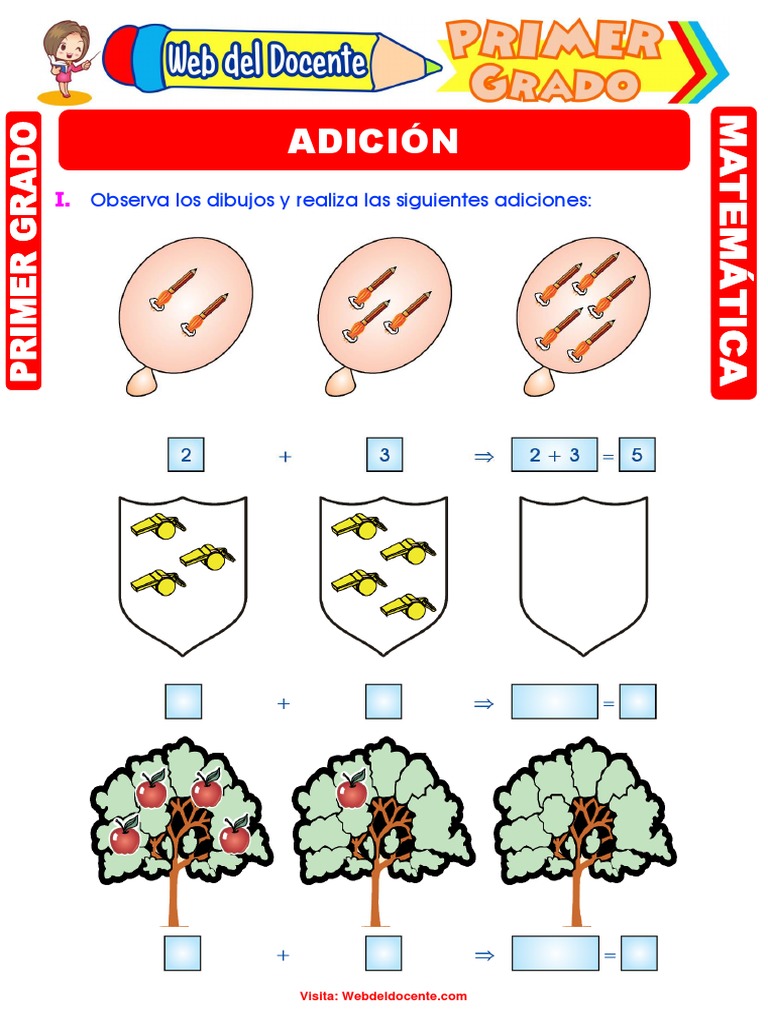 Adición para Niños de Primer Grado de Primaria | PDF