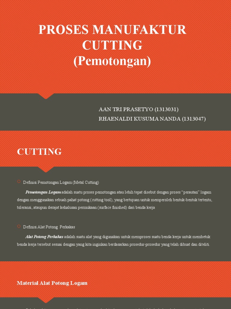 Proses Manufaktur Cutting | PDF