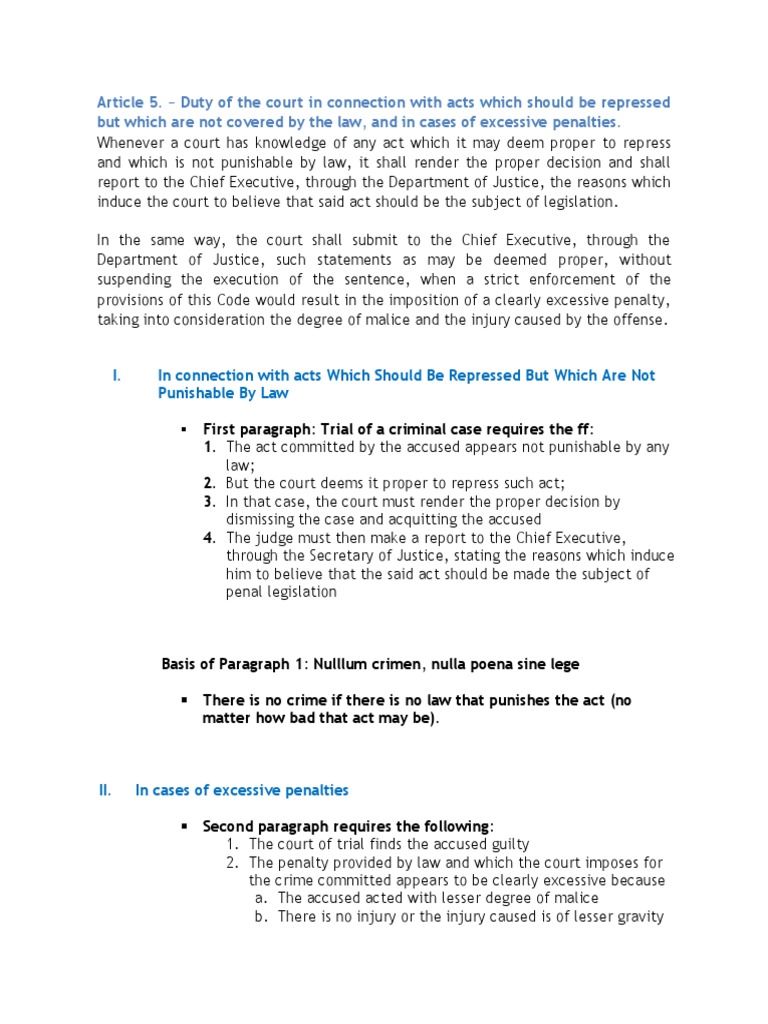 Article 5 RPC | PDF | Pardon | Crime & Violence