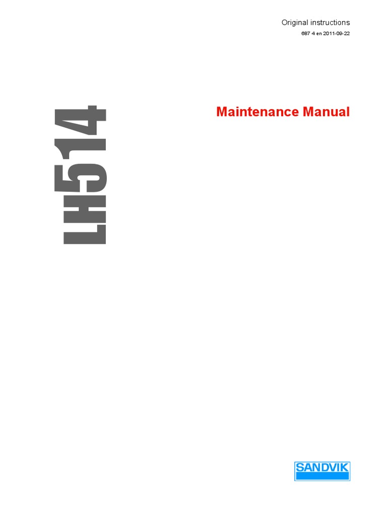 Maintenance Manual LH514 | PDF | Mechanical Engineering | Manufactured ...