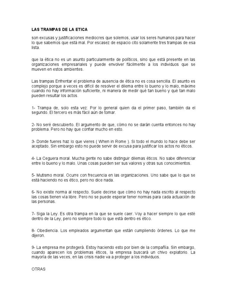 Las Trampas de La Etica | PDF | Moralidad | Science