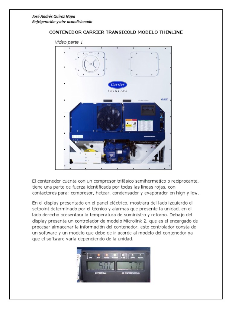 Contenedor Carrier Transicold Modelo Thinline PDF | PDF