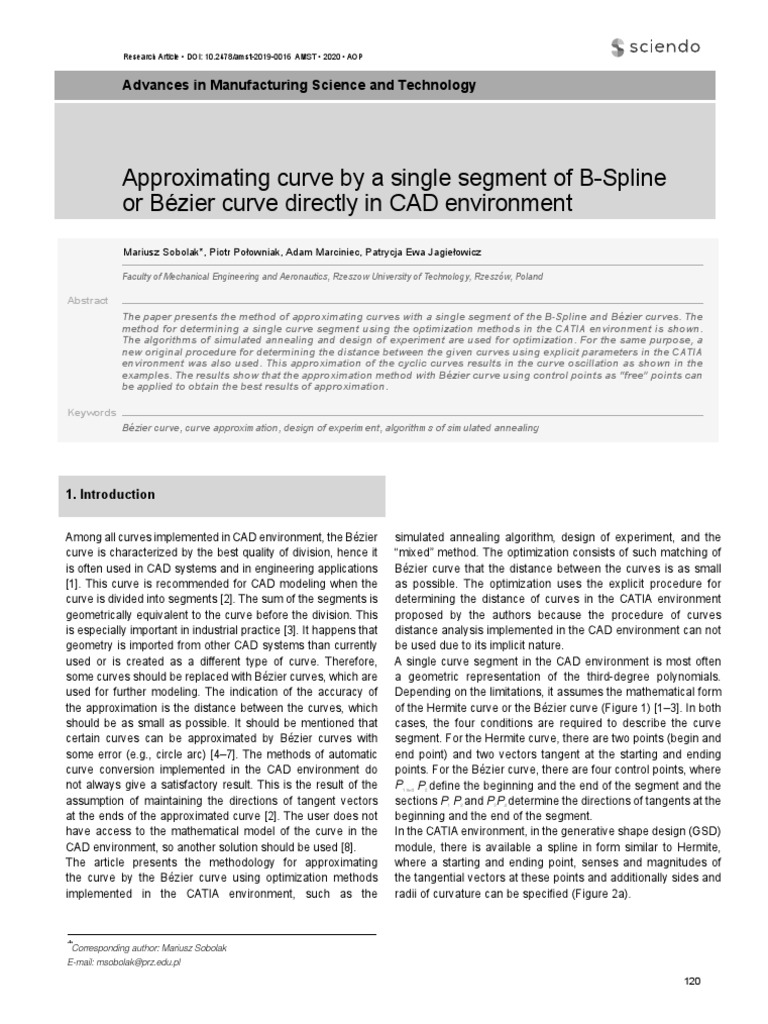 Approximating Curve by A Single Segment of B-Splin PDF | Download Free ...
