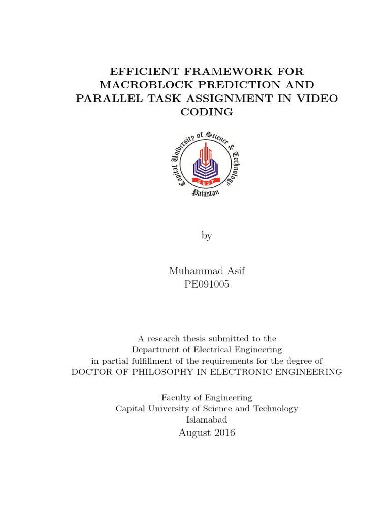 Efficient Framework For Macroblock Prediction and Parallel Task Assignment in Video Coding | PDF ...