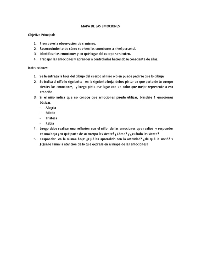 Mapa de Las Emociones PDF | PDF