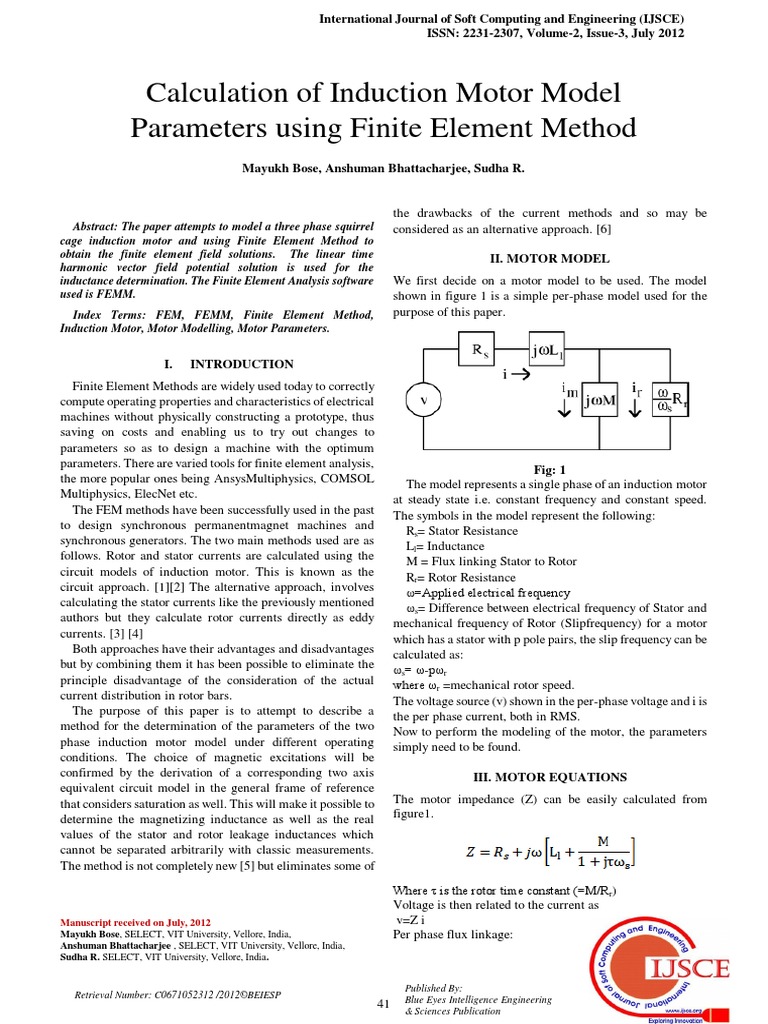 Calculation of Induction Motor Model PDF | PDF | Electric Motor ...