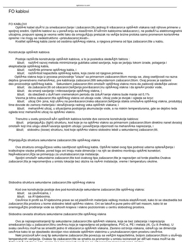 Opticki Kablovi | PDF