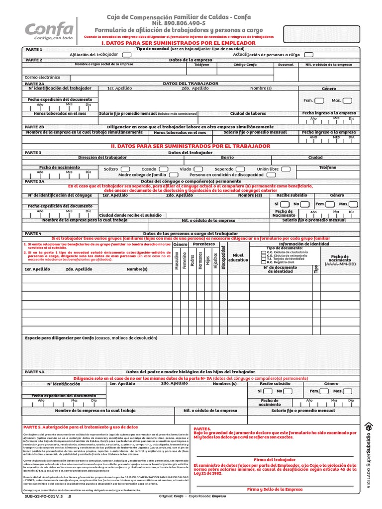 CONFA FORMULARIO-DE-AFILIACION-TRABAJADOR-Y-PERSONAS-A-CARGO-CURVAS-aprobado-final-final PDF ...