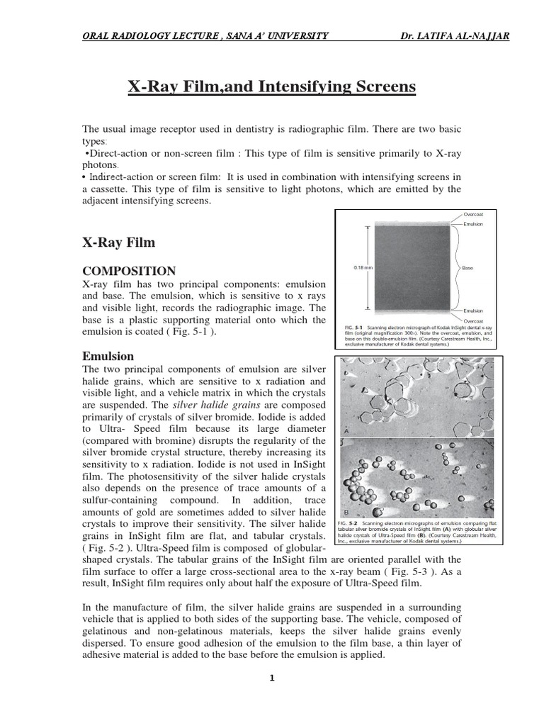 X-Ray Film, and Intensifying Screens | PDF | X Ray | Radiography