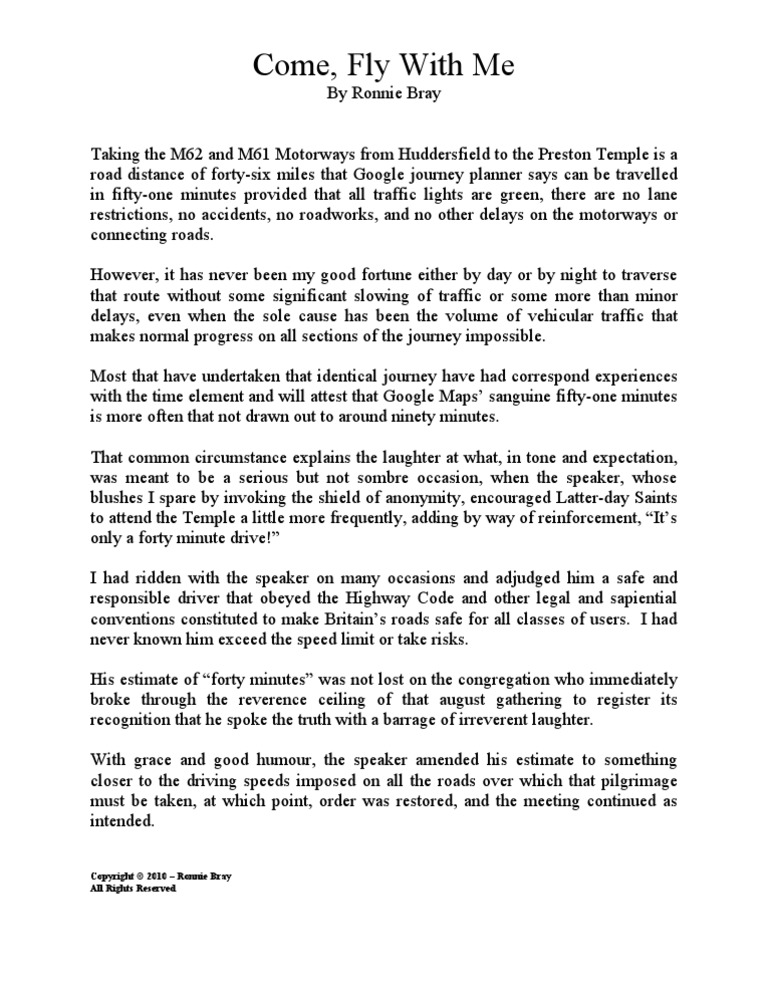 Come, Fly With Me | PDF