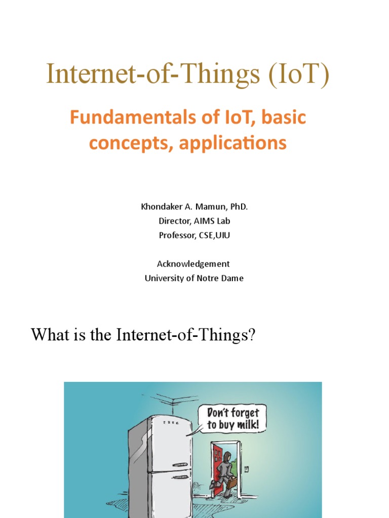 IoT Week1 Day1 Lecture | PDF | Internet Of Things | Mobile Phones