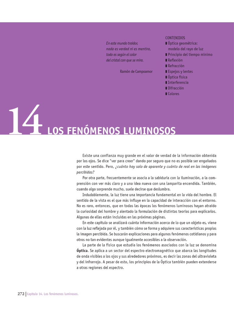 Los Fenómenos Luminosos | PDF | Ligero | Óptica
