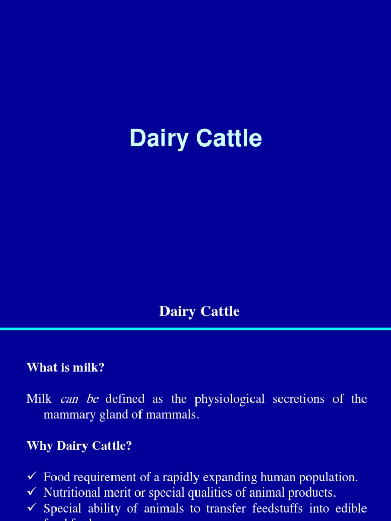 Chapter 8 Dairy Cattle - Dairy Products | PDF | Milk | Dairy Cattle