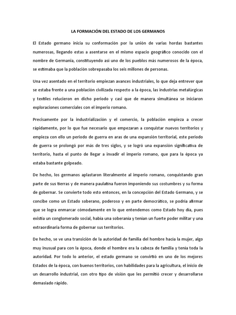 La Formación Del Estado de Los Germanos | PDF