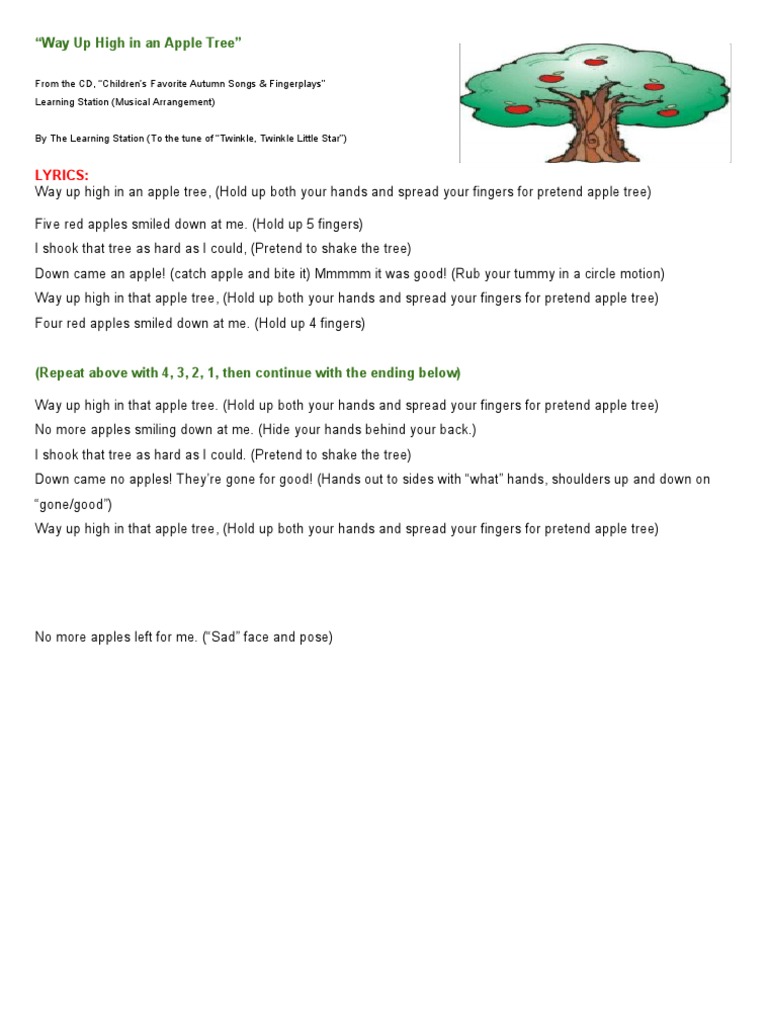 "Way Up High in An Apple Tree": Lyrics | PDF