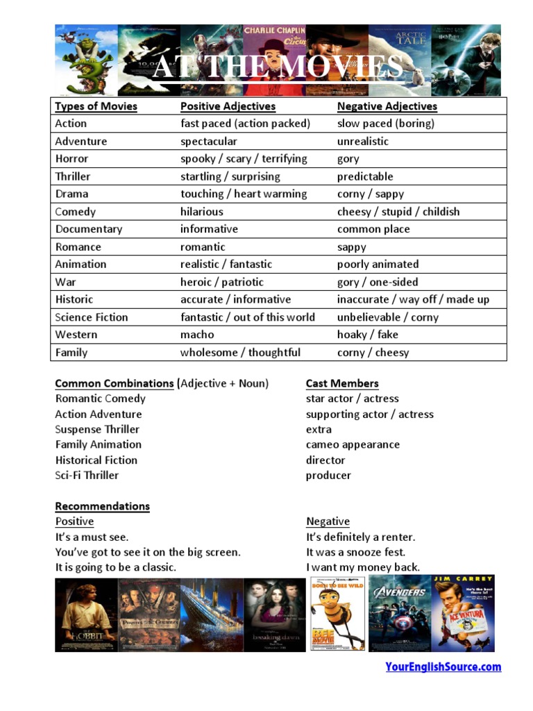 YES Lesson - at The Movies | PDF | Action Films | Genre