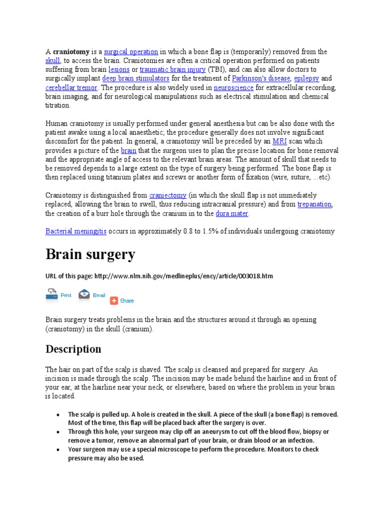 An Overview of Craniotomy Procedures: Uses, Risks, Recovery Process and ...