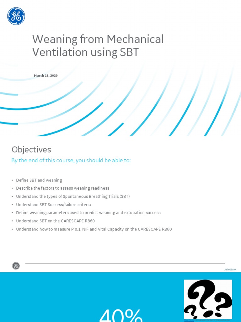 Weaning From Mechanical Ventilation Using SBT PDF | PDF | Clinical ...
