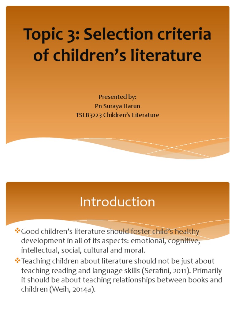 Criteria for Selecting Children's Literature | PDF | Value (Ethics ...