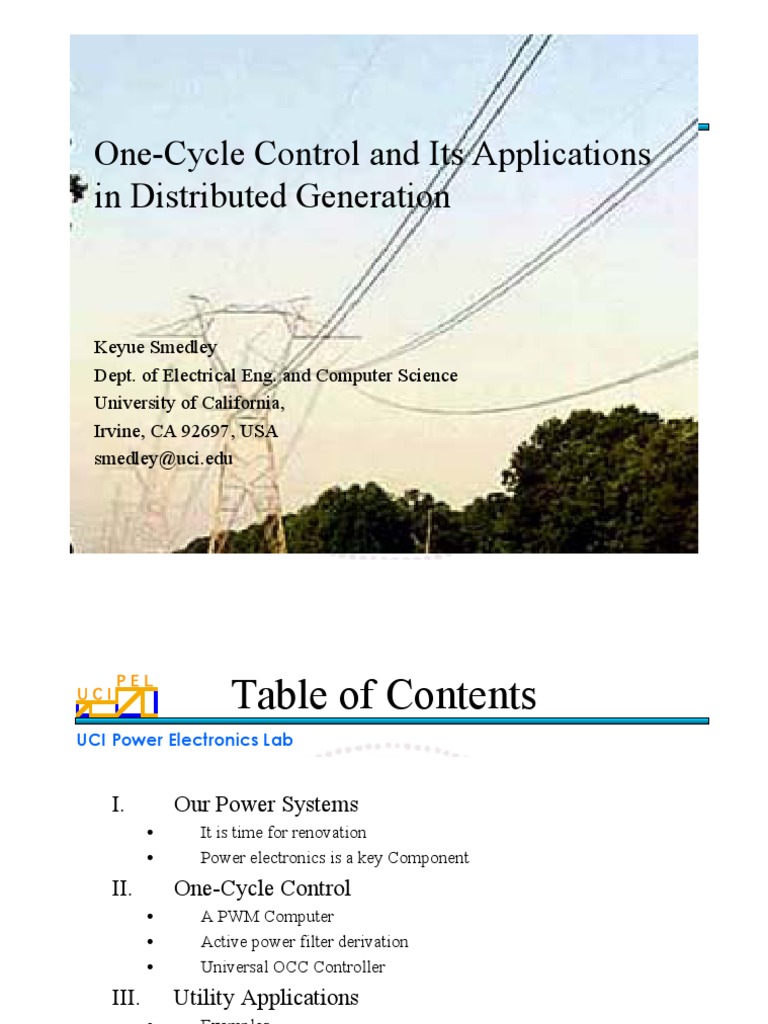 One-Cycle Control and Its Applications in Distributed Generation | PDF ...