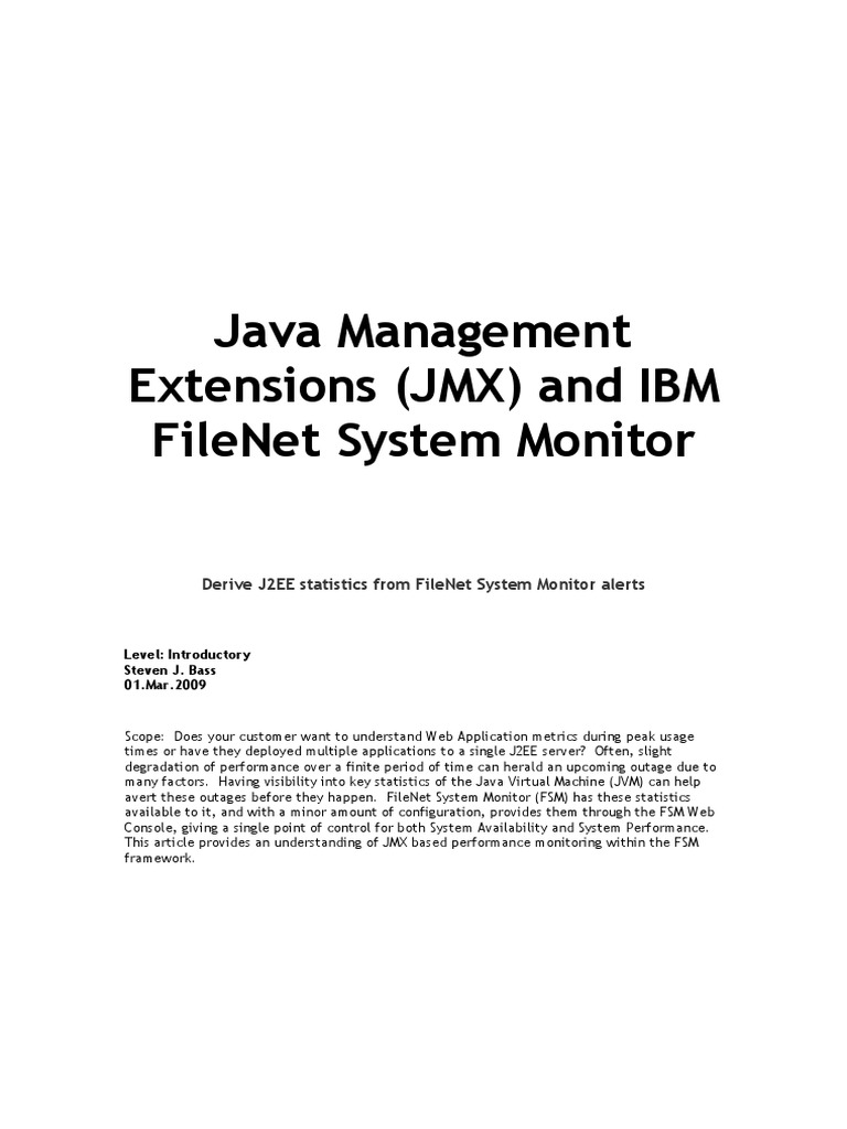 Java Management Extensions | PDF | Java (Programming Language) | Java ...