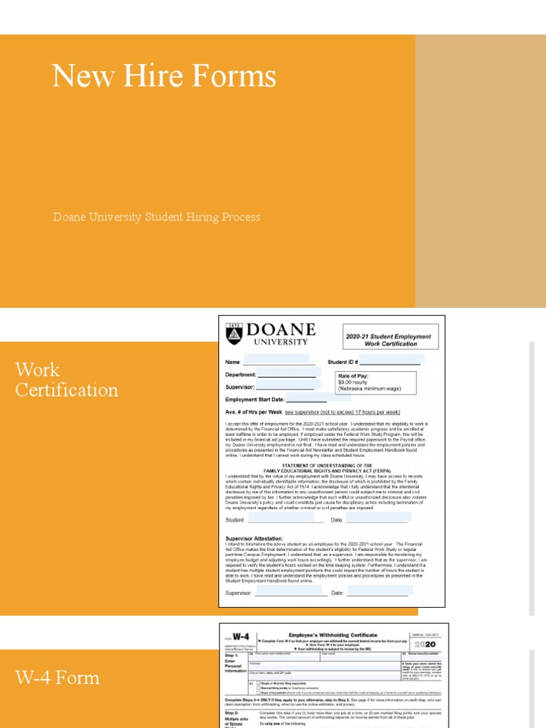 Doane University New Hire Forms Guide | PDF | Career & Growth