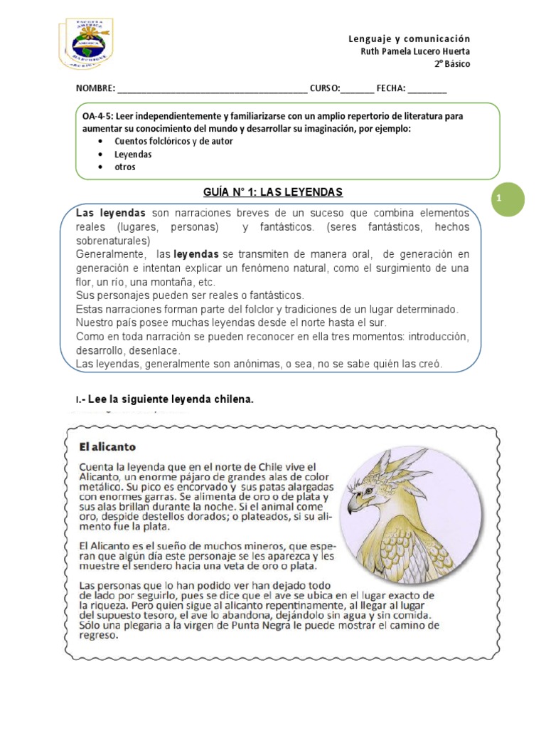 Guía Leyenda 2° | PDF | Leyendas | Narrativa