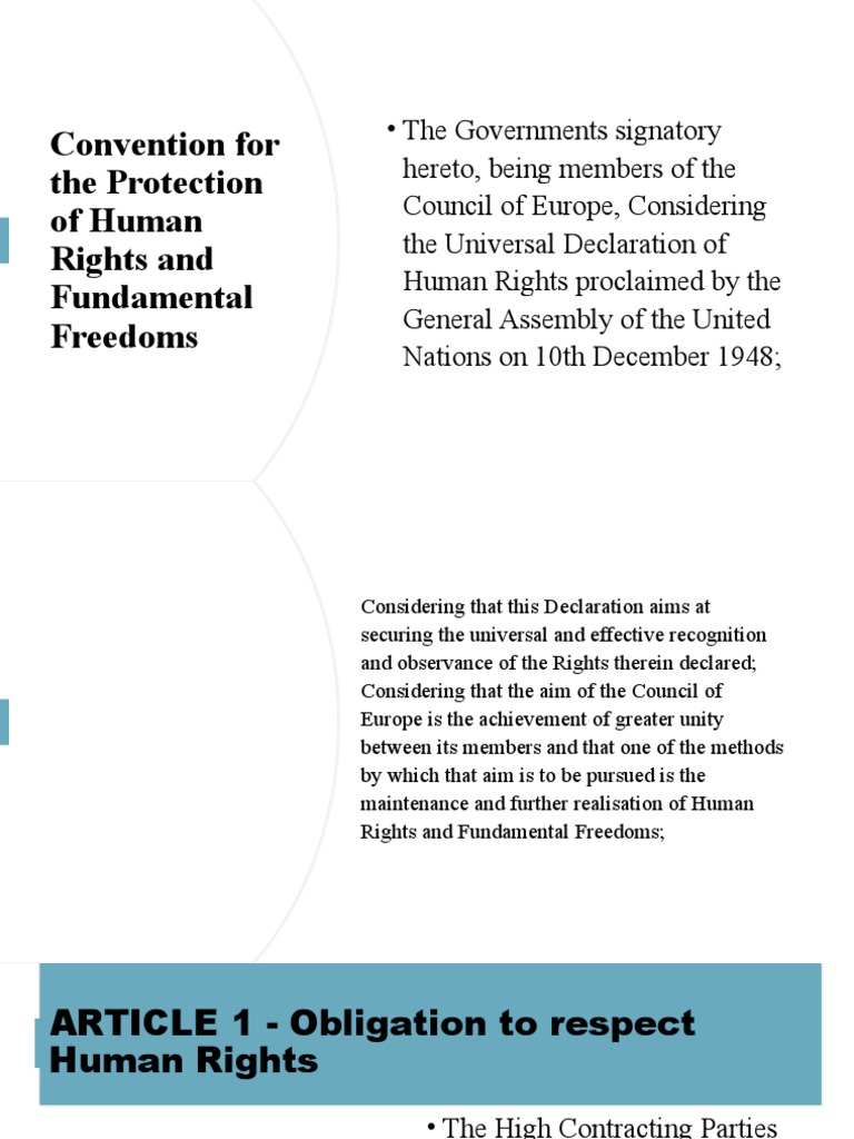 Convention For The Protection of Human Rights and Fundamental Freedoms ...