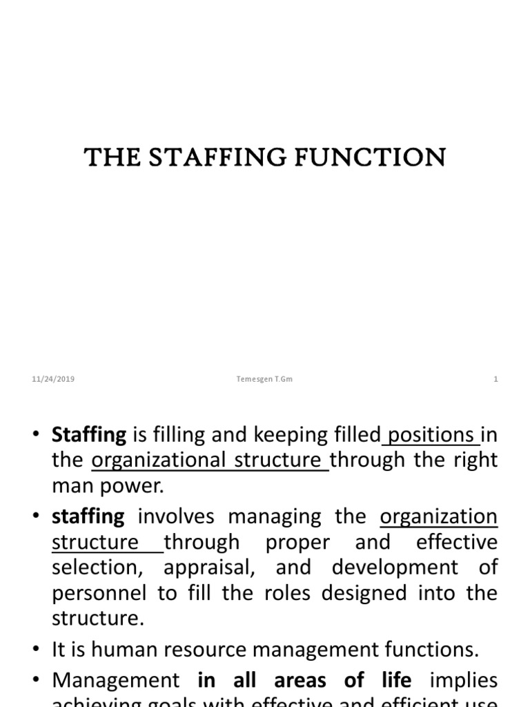 Staffing Function PDF | PDF | Human Resources | Recruitment