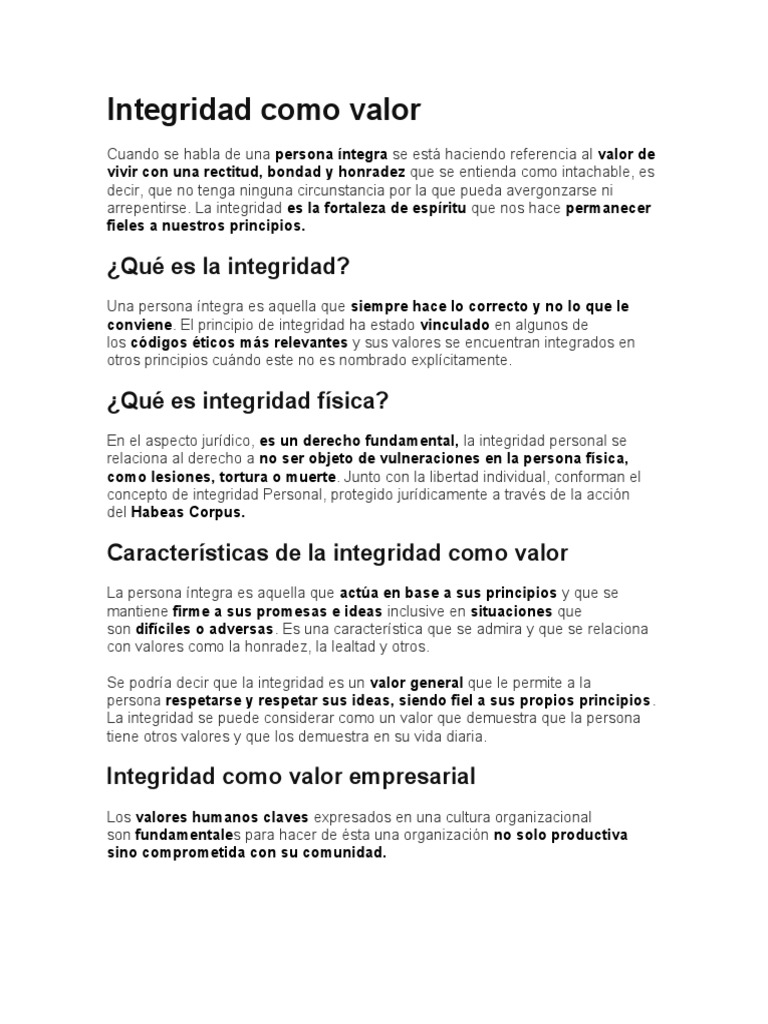 Integridad Como Valor | PDF | Empatía | Verdad
