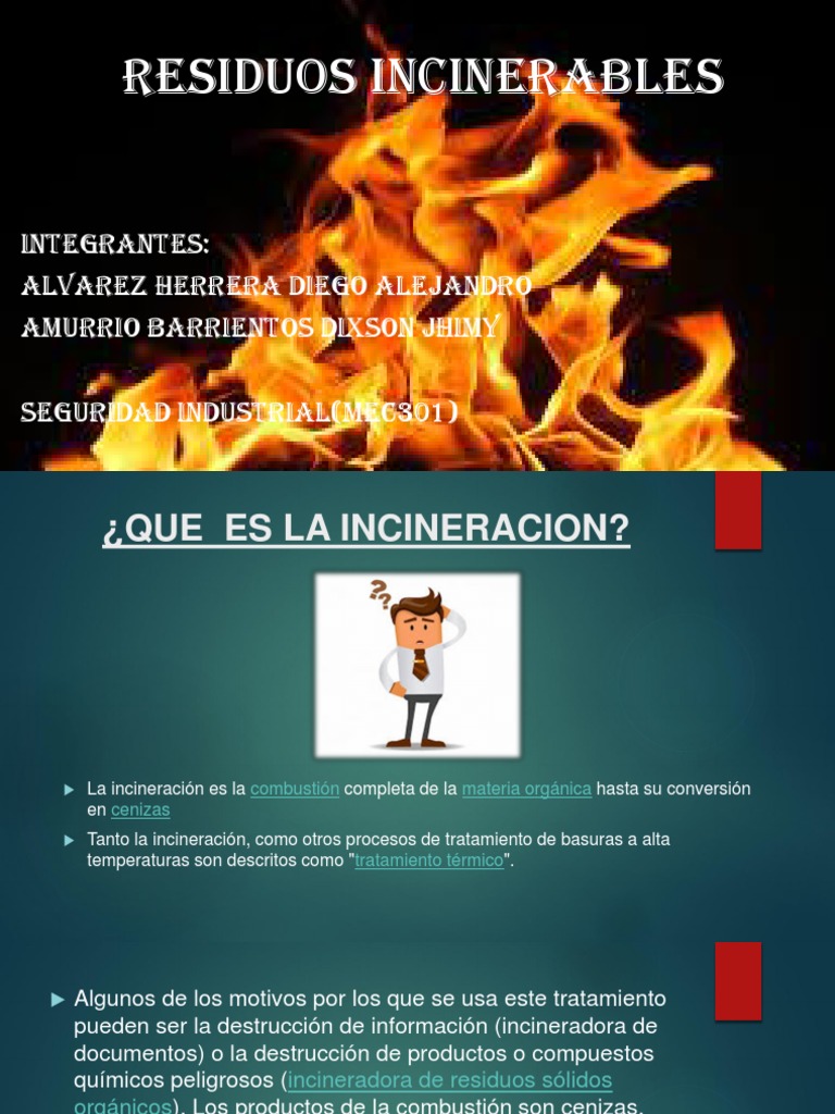 Materiales Incinerables Presentacion | PDF | Incineración | Residuos